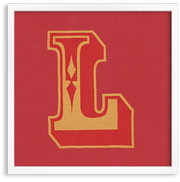 Hand printed letter L - Patrick Edgeley Prints