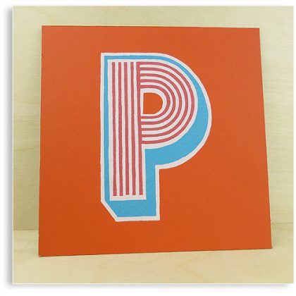 Hand printed letter P - Patrick Edgeley Prints