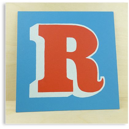 Hand printed letter R - Patrick Edgeley Prints