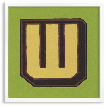 Hand printed letter W - Patrick Edgeley Prints